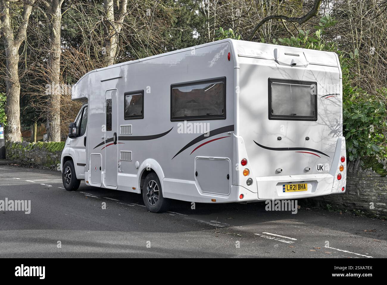 FIAT ROLLER Team AUTOROLLER 747 parked at the roadside in England, UK ...