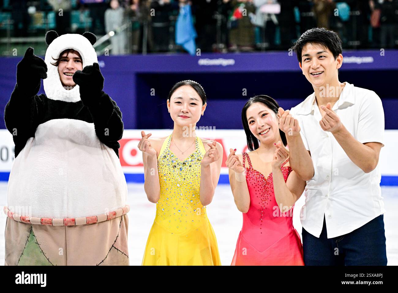 L-R, Mikhail SHAIDOROV (KAZ), Chaeyeon KIM (KOR), Riku MIURA & Ryuichi ...