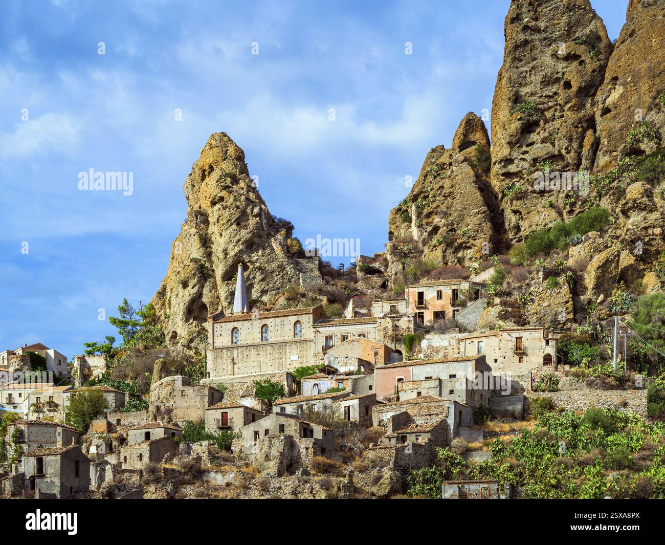 Ghost town pentedattilo village hi-res stock photography and images - Alamy