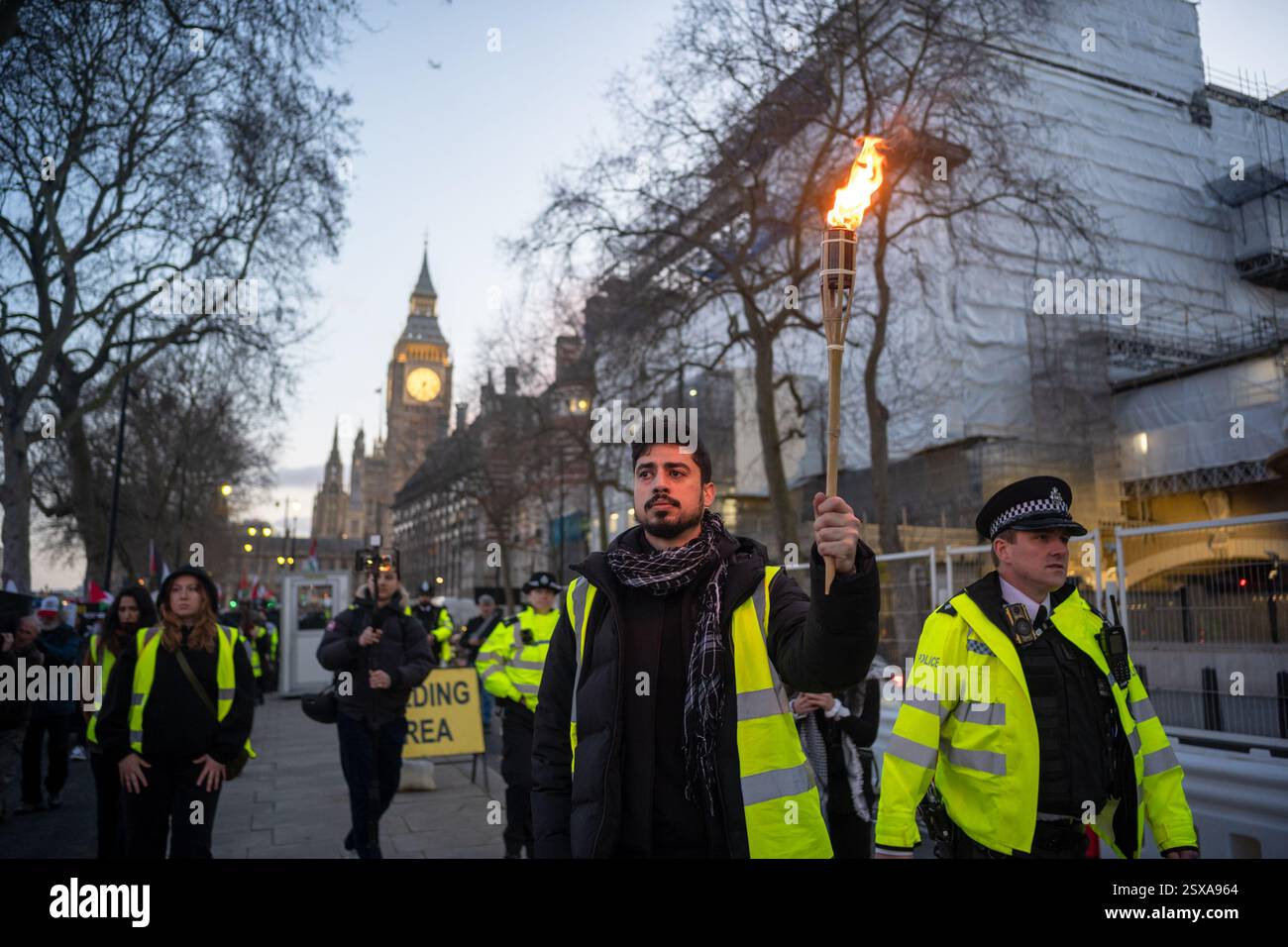 22 FEB 2025 London / UK A silent funeral procession to commemorate all ...