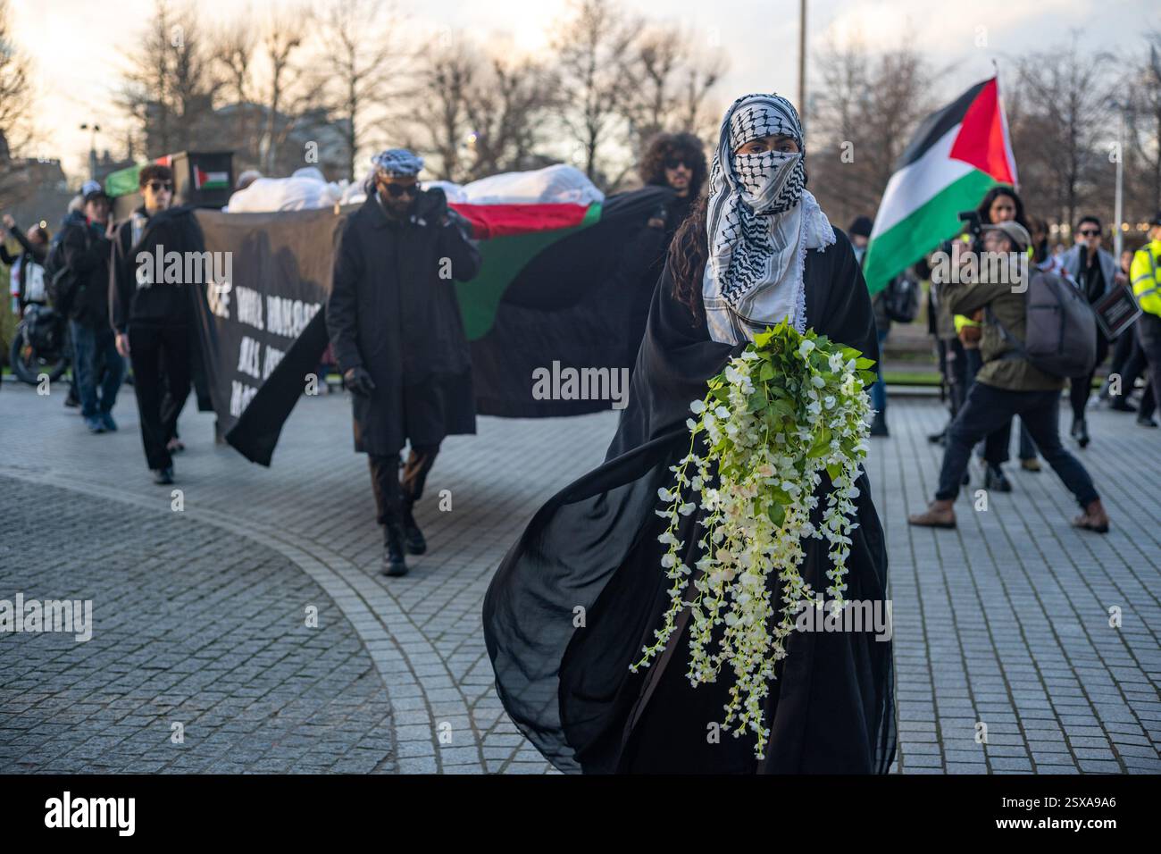 22 FEB 2025 London / UK A silent funeral procession to commemorate all ...