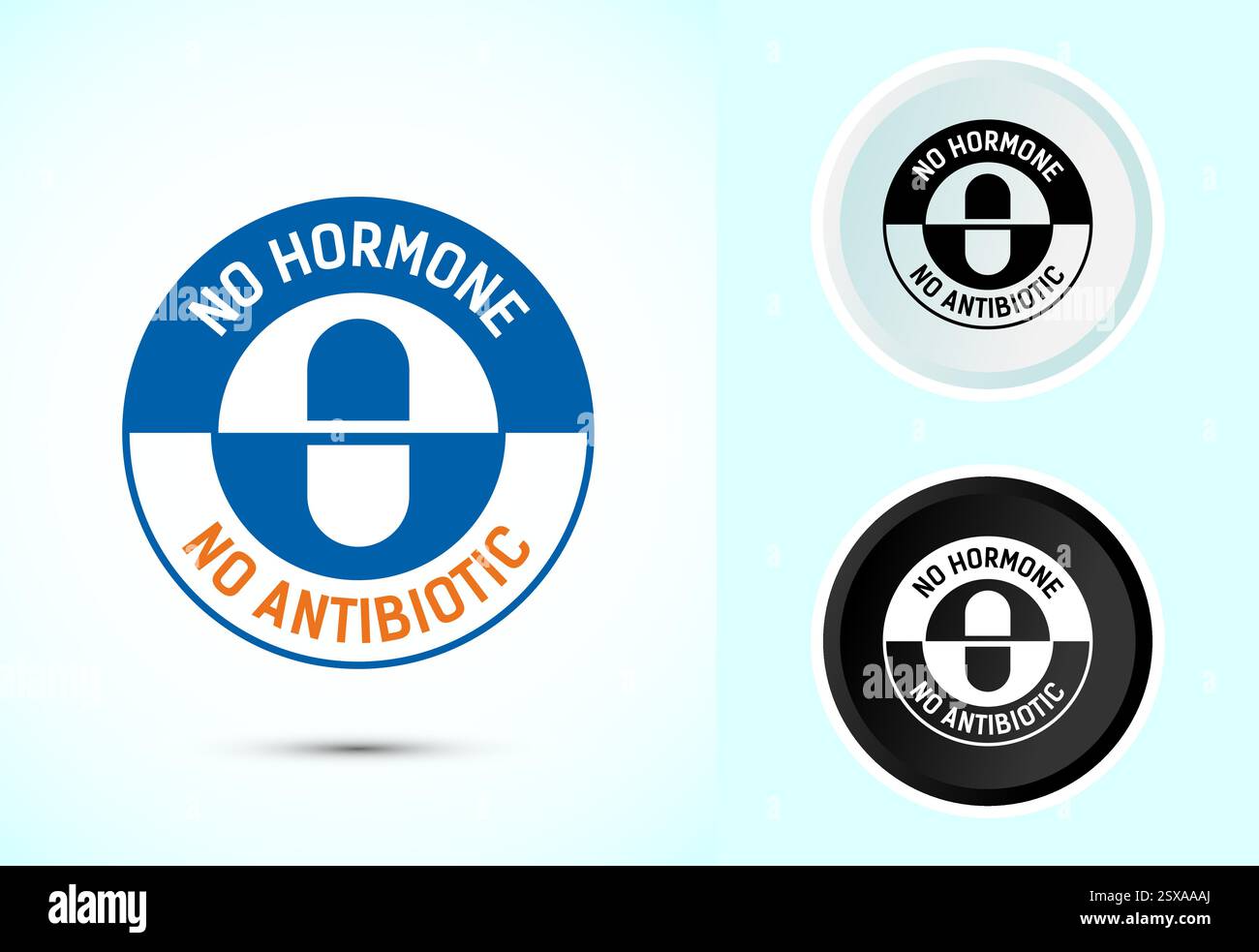 Antibiotic free icon design illustration, No antibiotic label. Organic ...