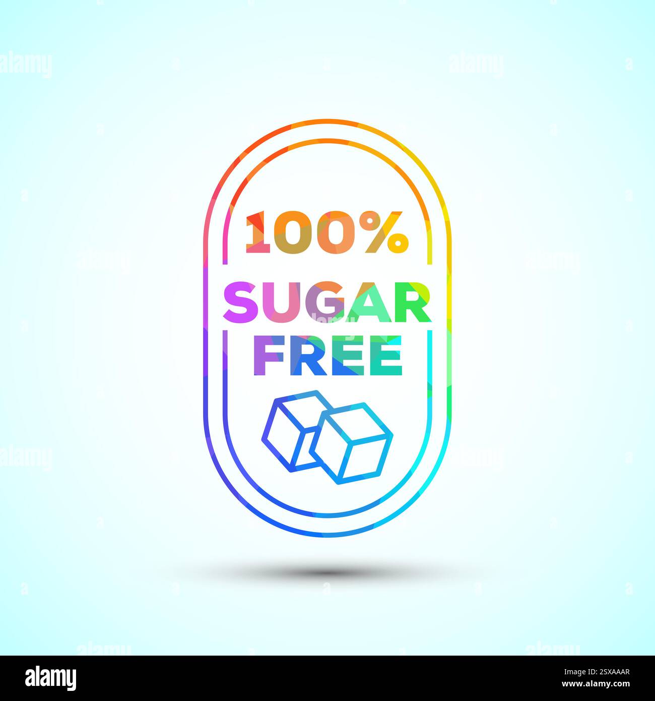 Sugar free icon badge label or sticker. Diabetic icon. No sugar symbol ...