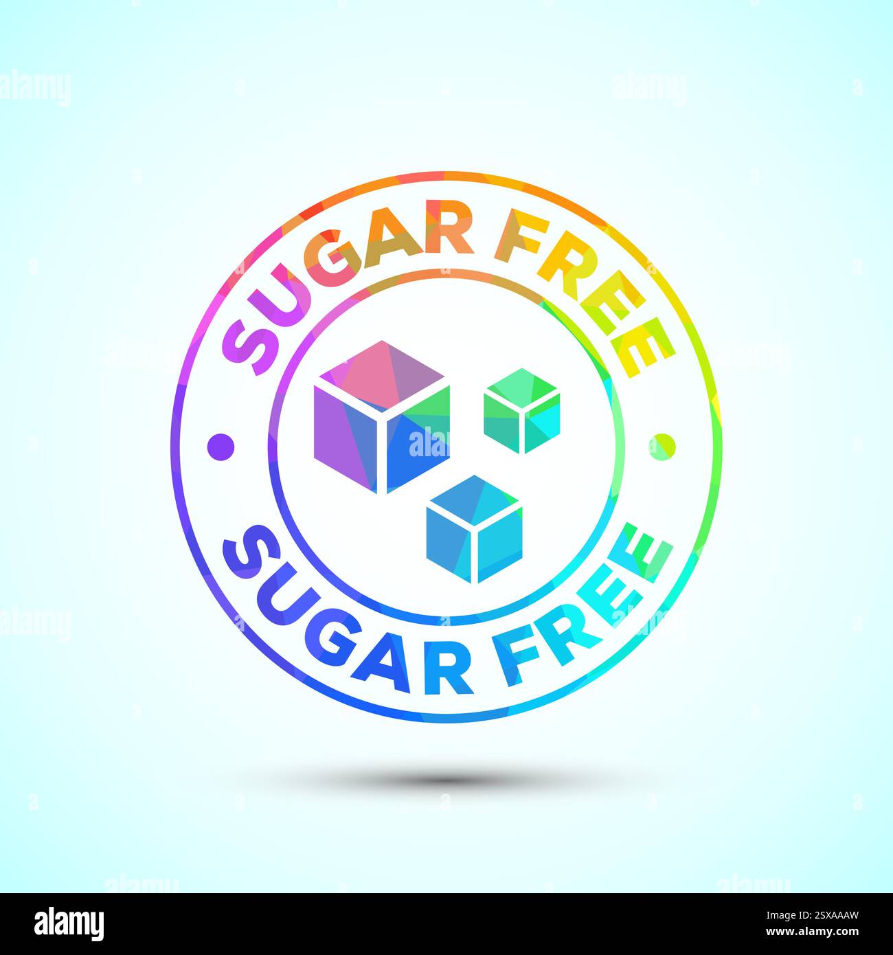 Sugar free icon badge label or sticker. Diabetic icon. No sugar symbol ...