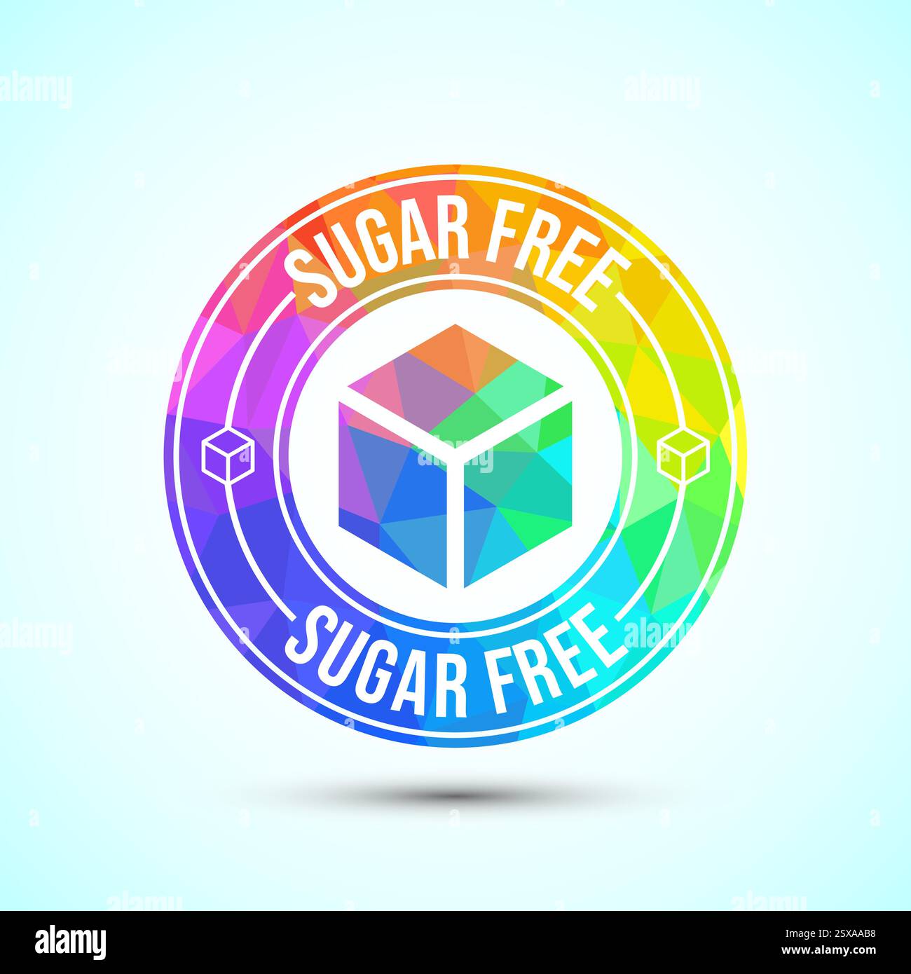 Sugar free icon badge label or sticker. Diabetic icon. No sugar symbol ...