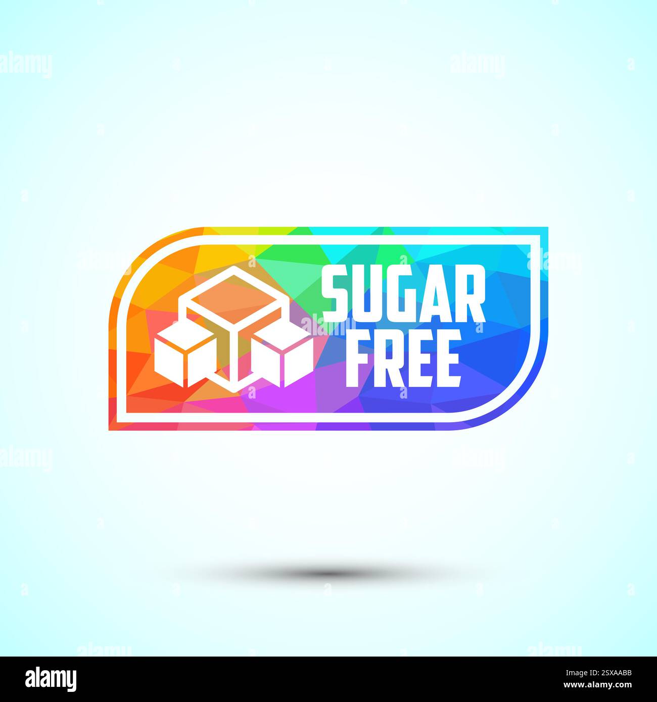 Sugar free icon badge label or sticker. Diabetic icon. No sugar symbol ...