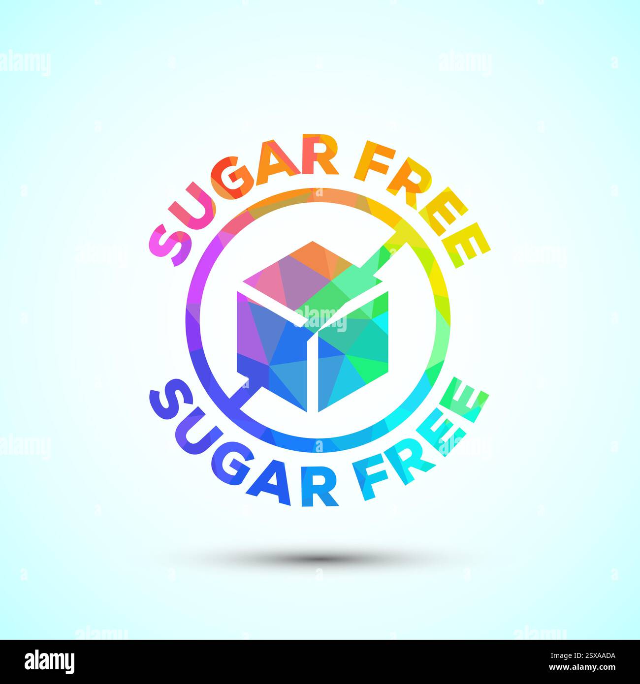 Sugar free icon badge label or sticker. Diabetic icon. No sugar symbol ...