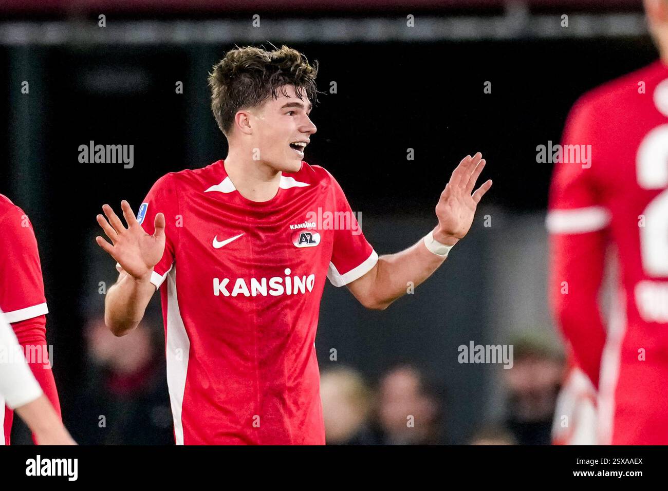 Alkmaar, Netherlands. 23rd Feb, 2025. ALKMAAR, NETHERLANDS - FEBRUARY 23: Wouter Goes of AZ ...