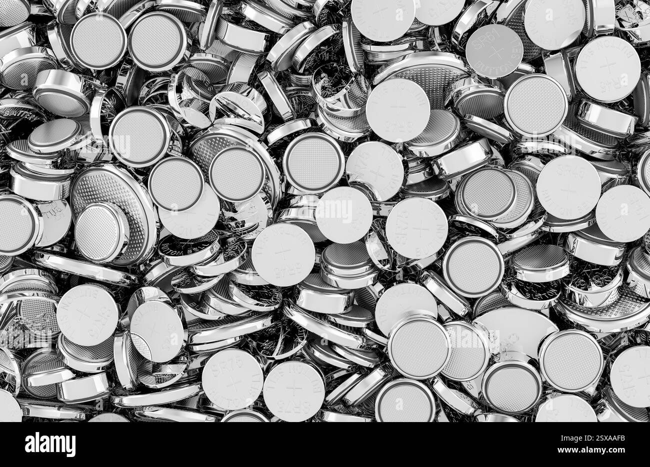 Button cells background, wallpaper. 3D rendering Stock Photo - Alamy
