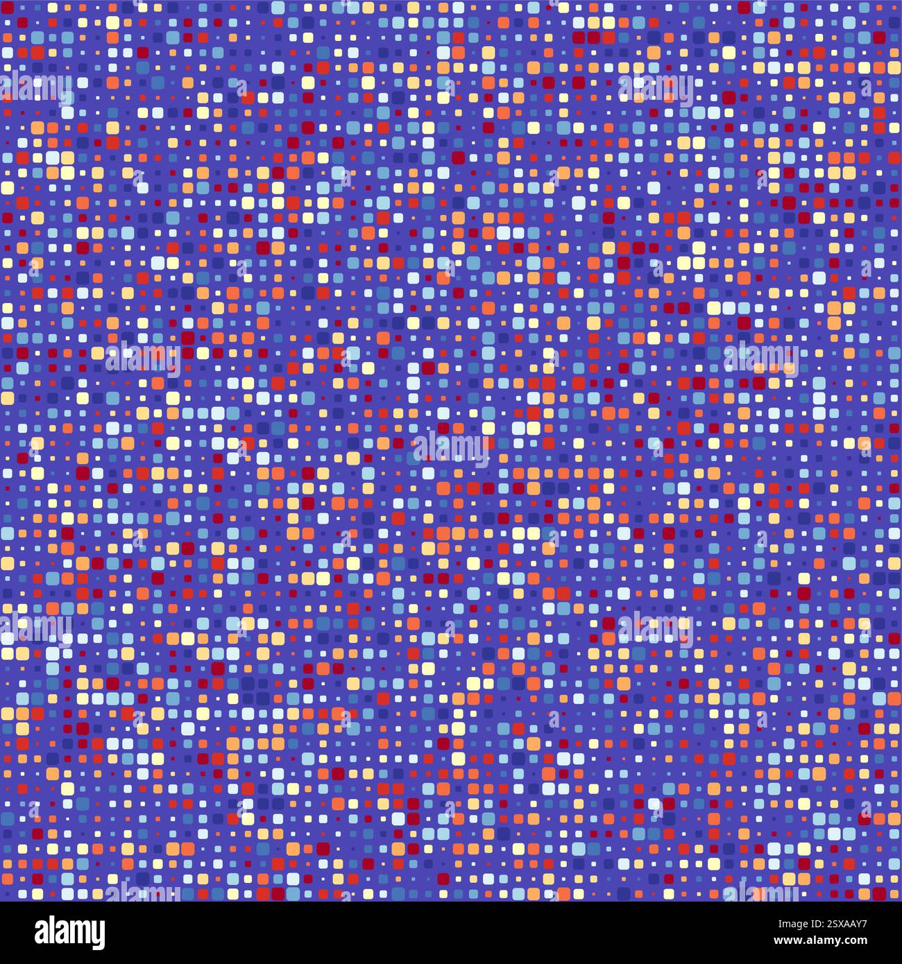 Seamless background pattern. Rounded squares in multiple colors. Purple, Burgundy, Pink, Blue ...