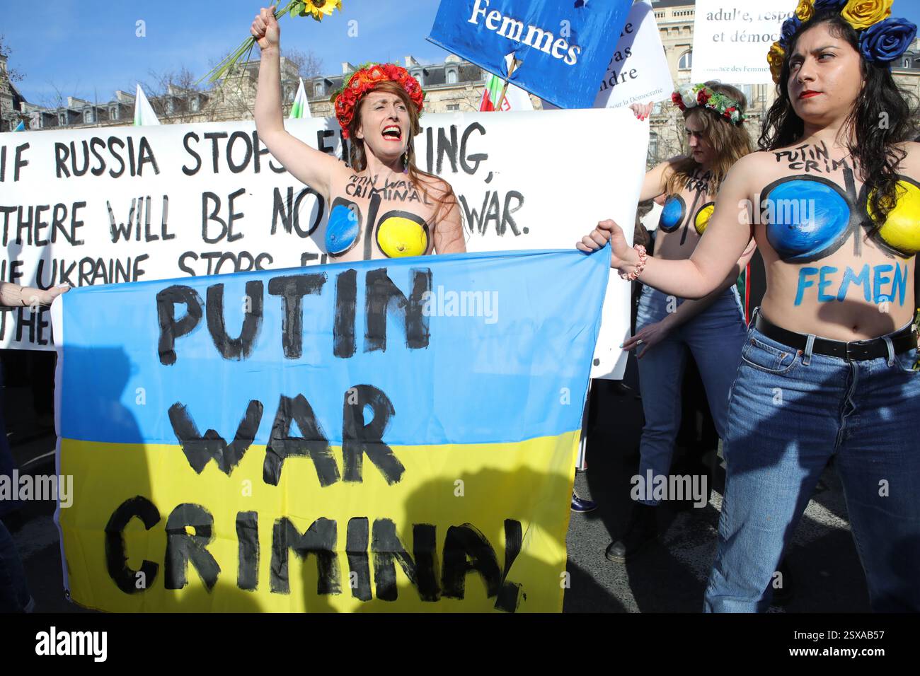 Paris, France on 23 february 2025, Protest against war in Ukraine ...