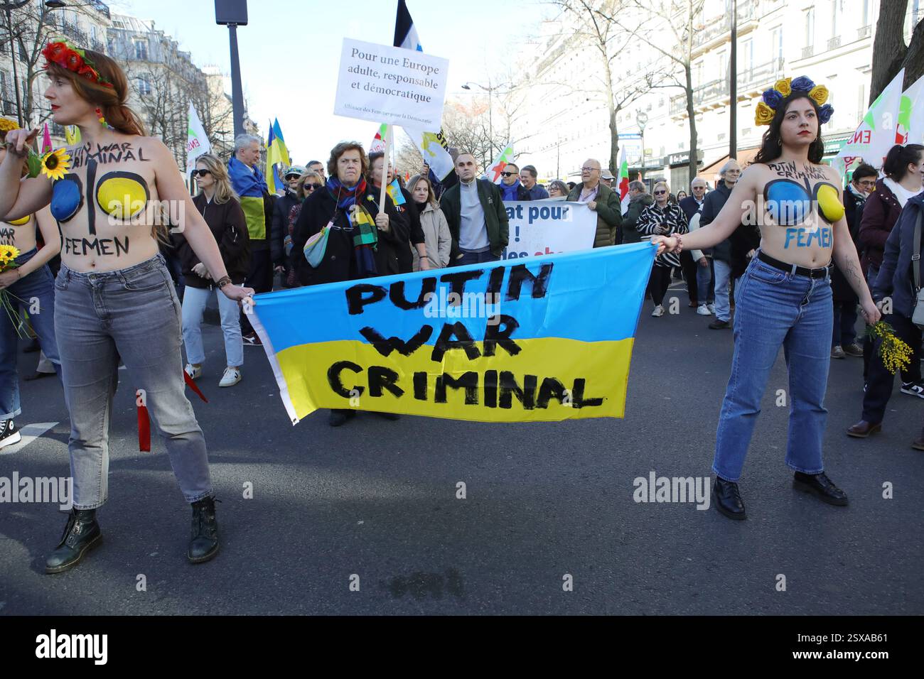 Paris, France on 23 february 2025, Protest against war in Ukraine ...