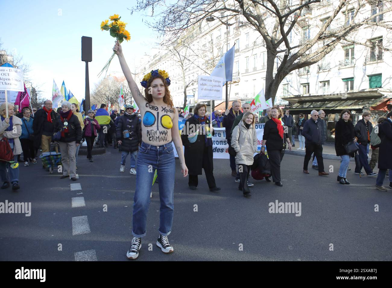 Paris, France on 23 february 2025, Protest against war in Ukraine ...