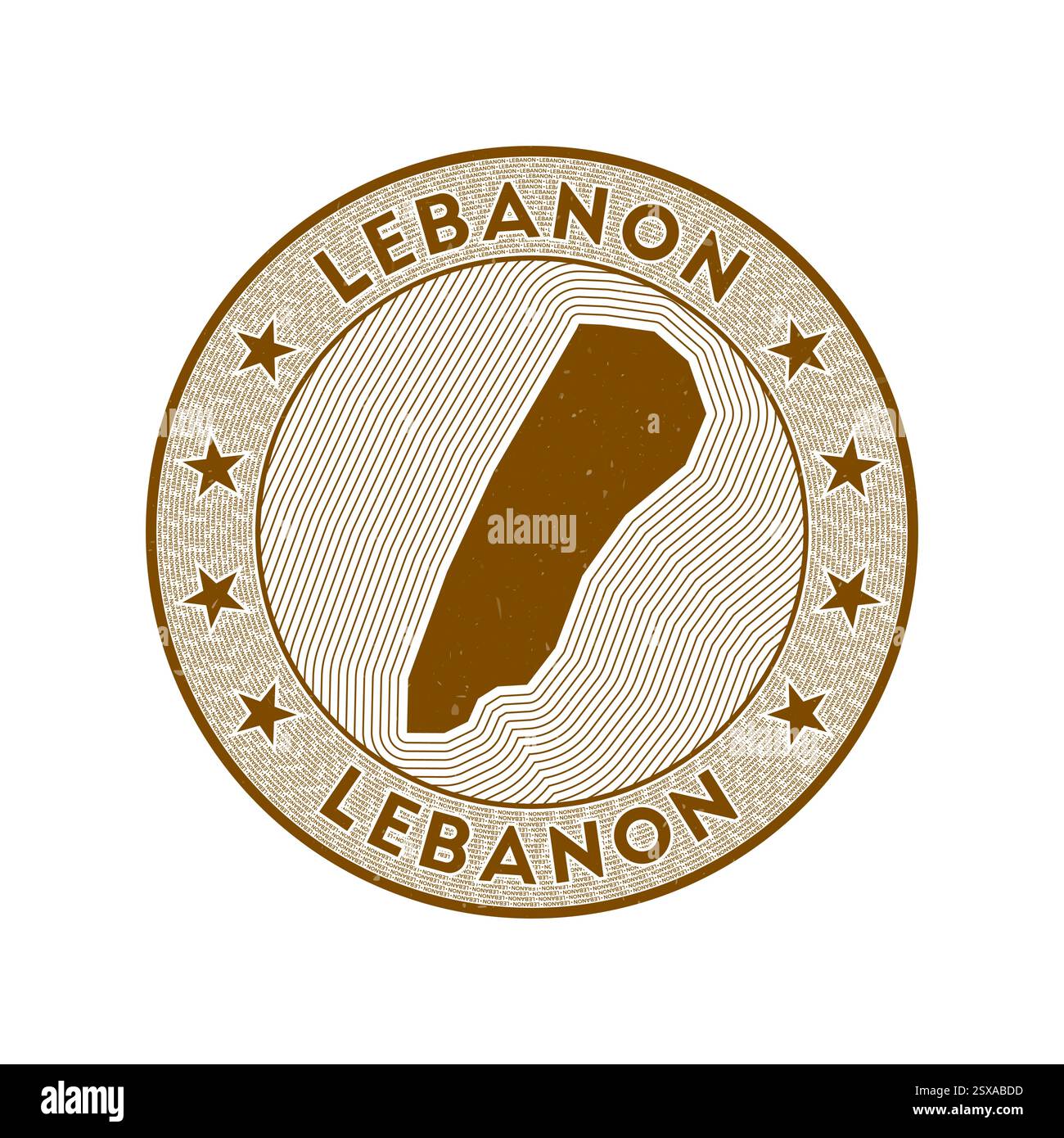 Lebanon round badge vector. Country round stamp with shape of Lebanon ...