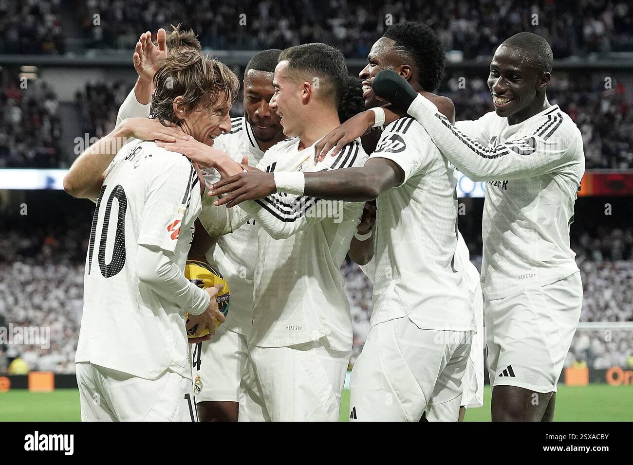 Madrid, Spain. 23rd Feb, 2025. Real Madrid's Luka Modric celebrates ...