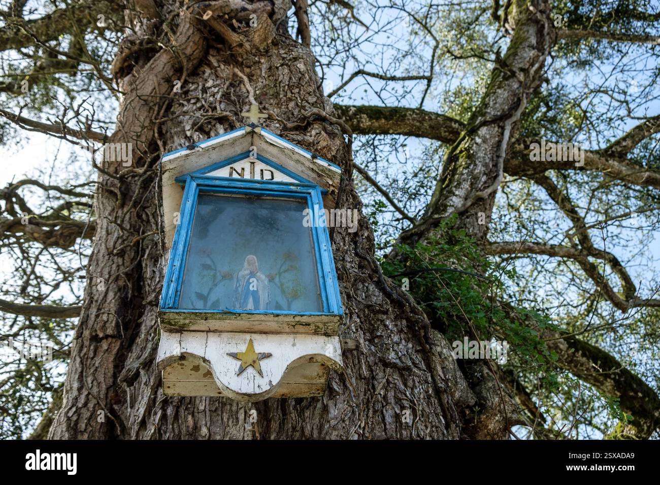 Patrimoine - Virgin Marie is a type of the church in her niche on a ...