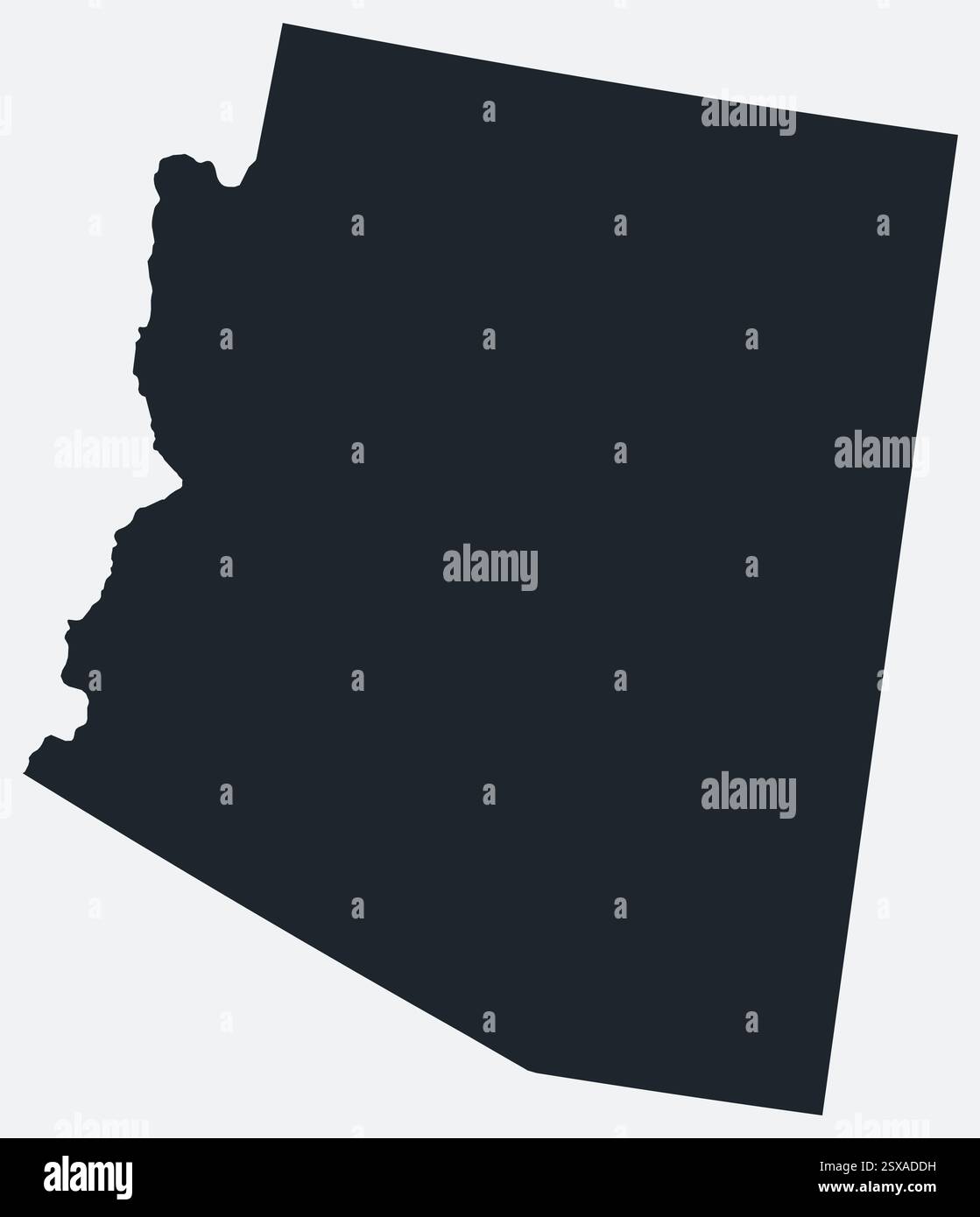 Arizona map. Just a simple border map. Shape of the state. Flat blank ...