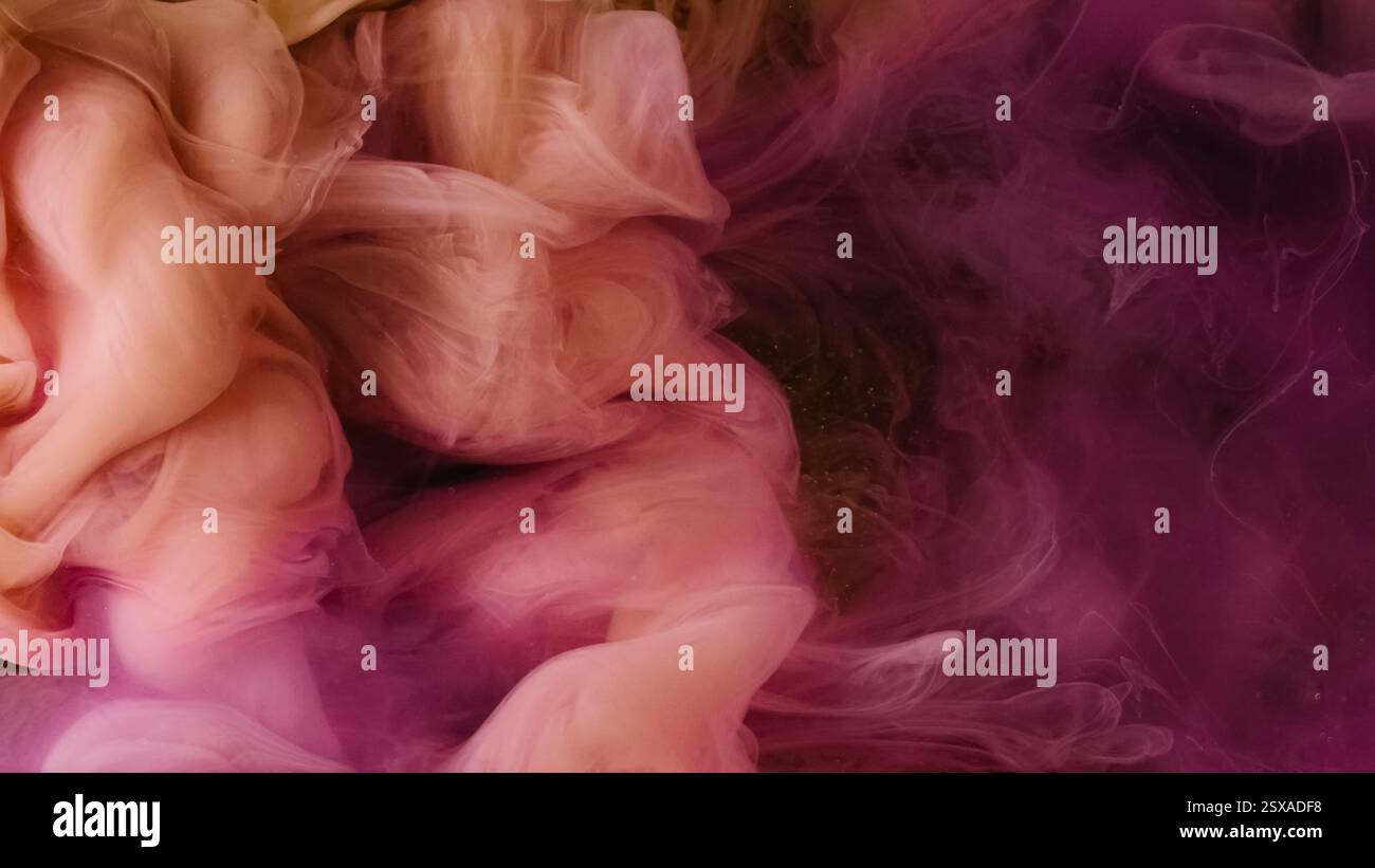 Colorful smoke cloud. Wave fog. Defocused purple pink haze paint ink ...