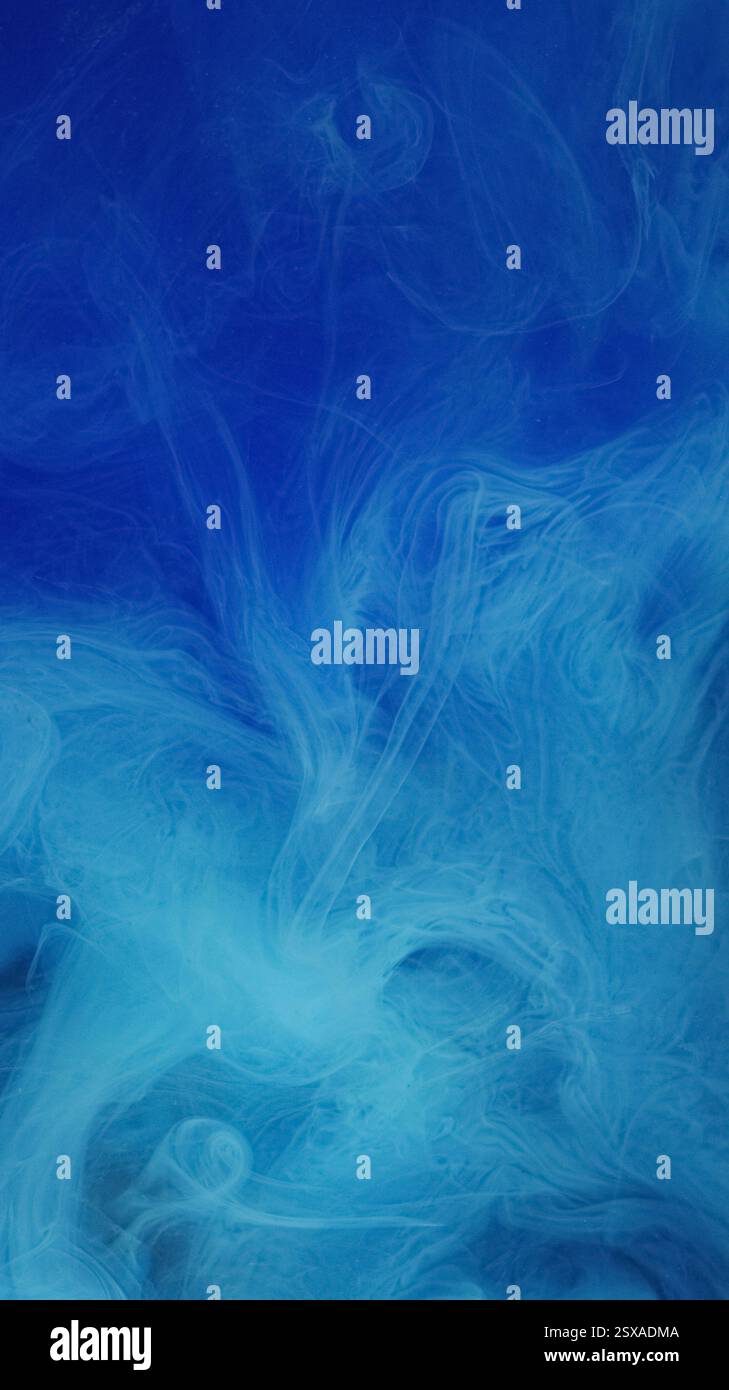 Blue mist. Marble water. Gentle watercolor veil curls mixing in water ...