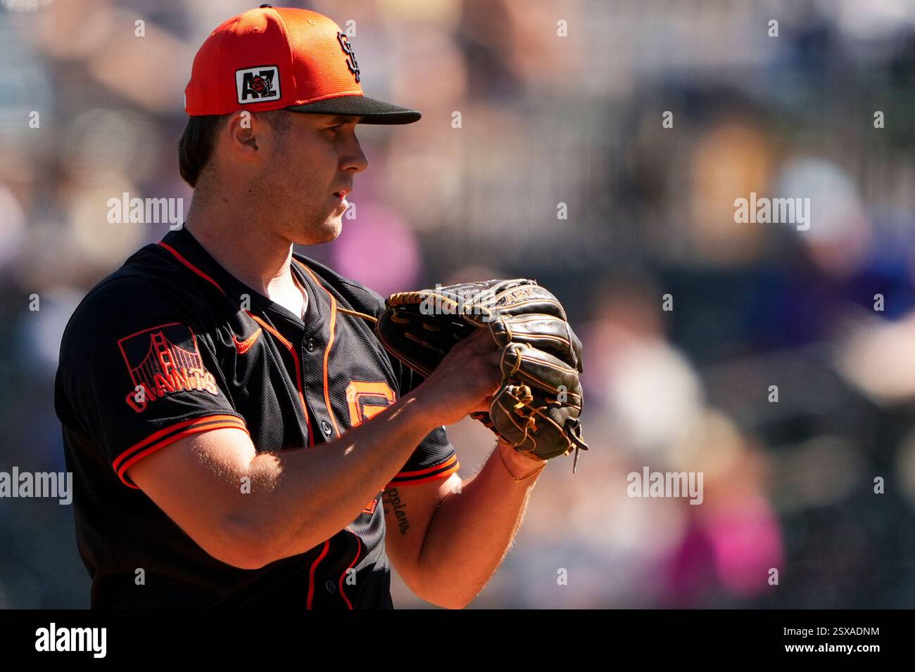 San Francisco Giants pitcher Landen Roupp prepares to throw against the ...