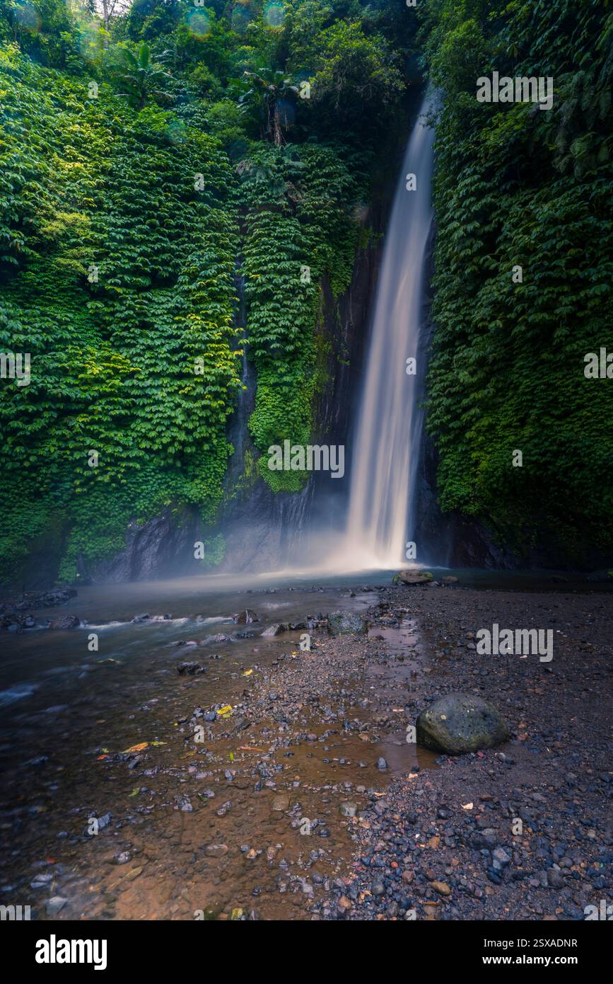 View of Melanting waterfall, Kabupaten Buleleng, Gobleg, Bali ...