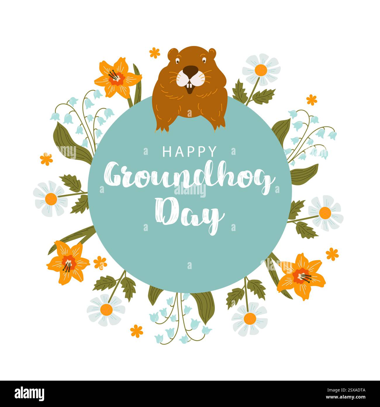 Happy Groundhog Day . Vector . isolated Stock Vector Image & Art - Alamy