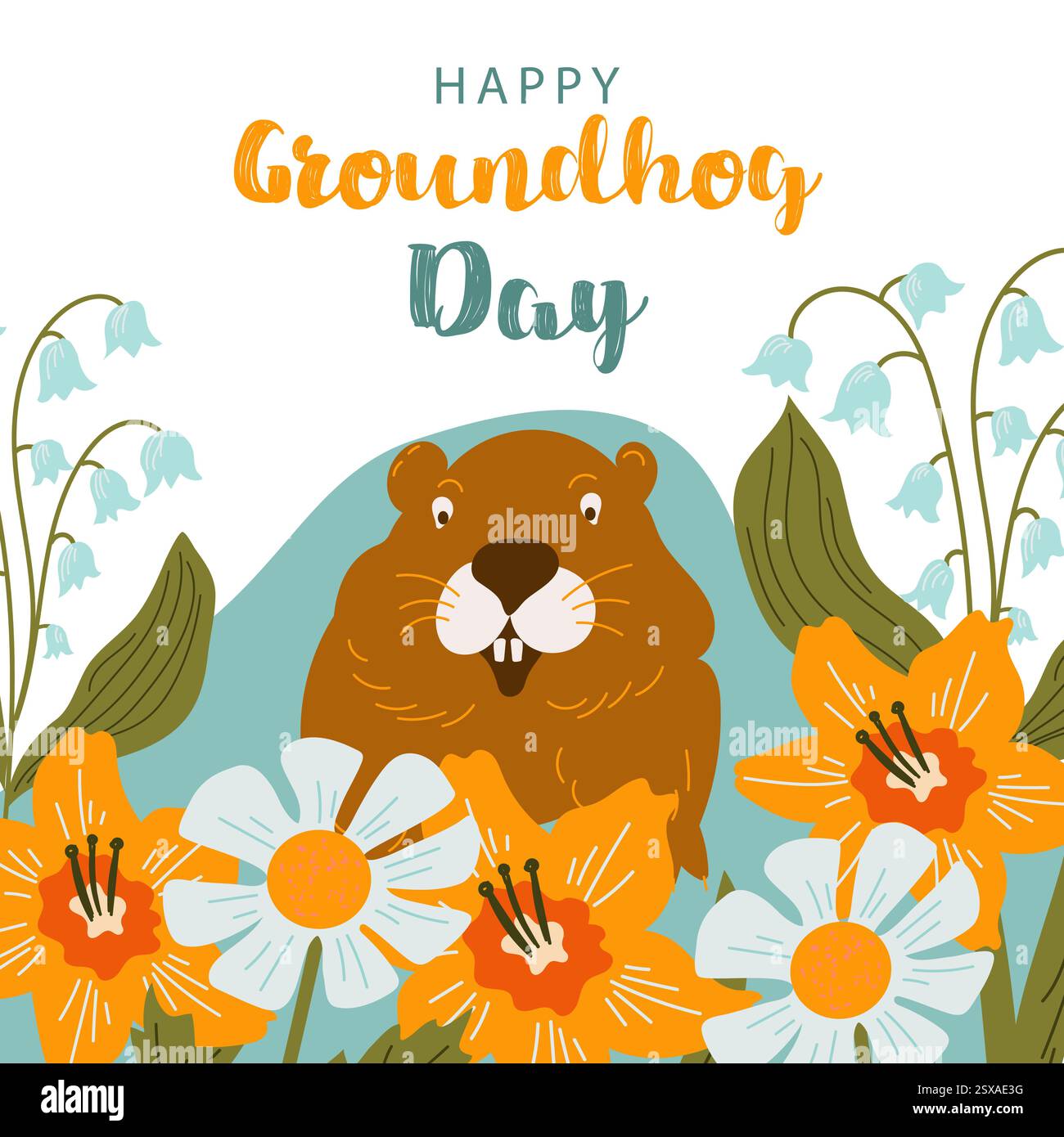 Happy Groundhog Day . Vector . isolated Stock Vector Image & Art - Alamy