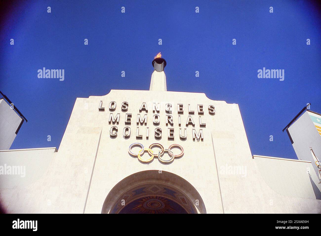Los Angeles, California, USA, 1984. Entrance to the L. A. Coliseum ...