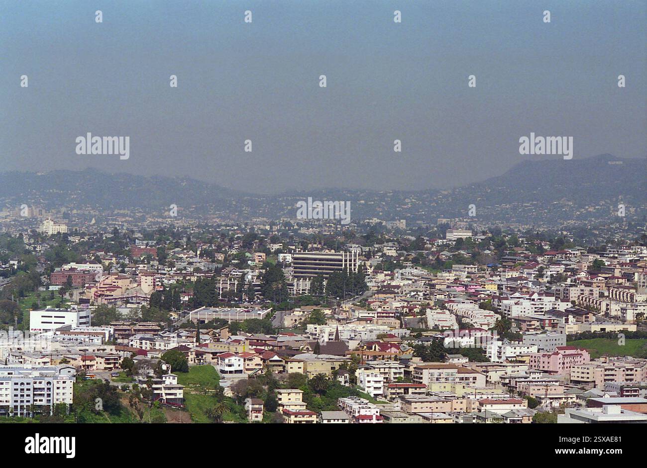 Los Angeles, CA, USA, approx. 1990. View of the city from downtown ...
