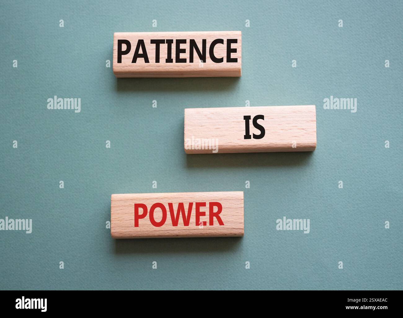 Patience is Power symbol. Concept words Patience is Power on wooden ...