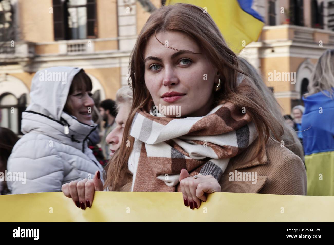 February 23, 2024 - Rome, Italy. Demonstration of the Ukranian ...