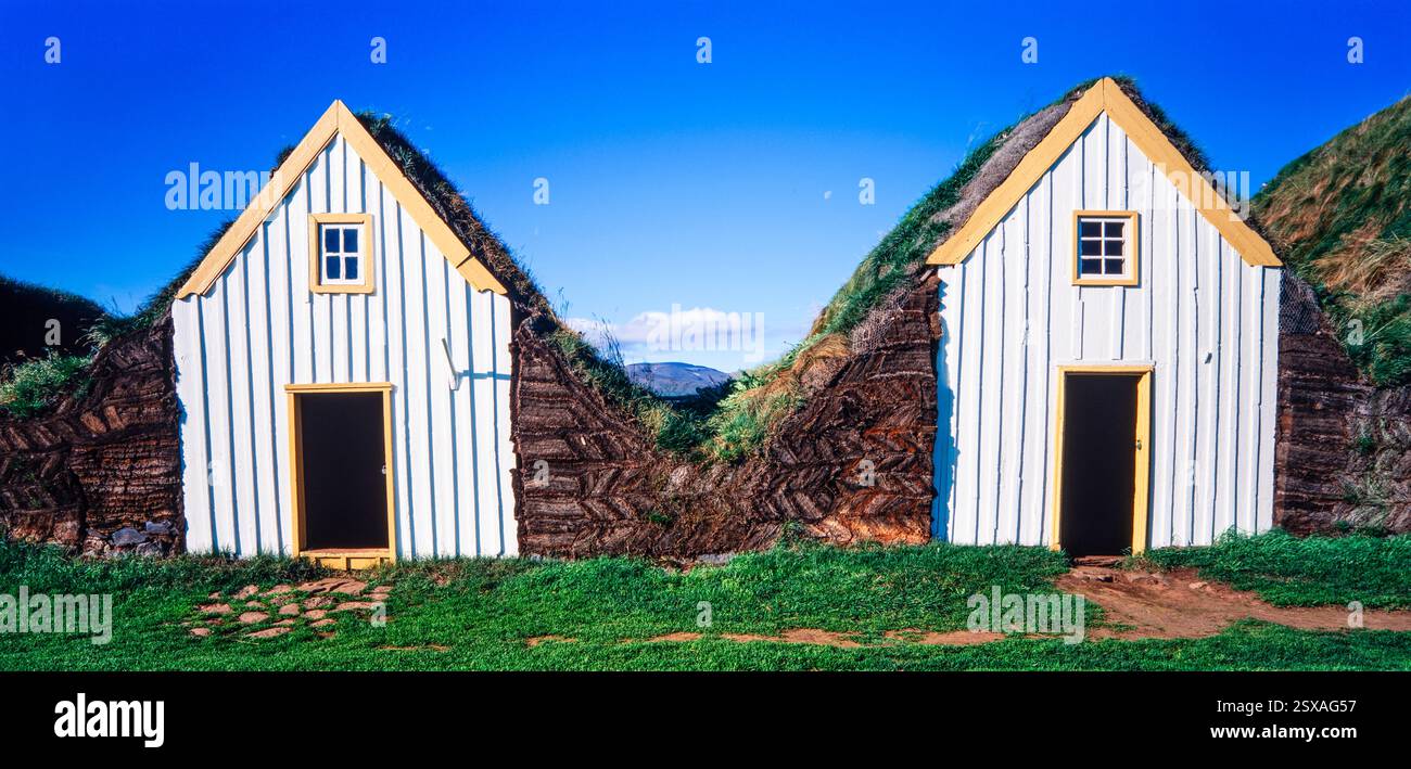 Old turf houses. Glaumbaer, Iceland Stock Photo - Alamy