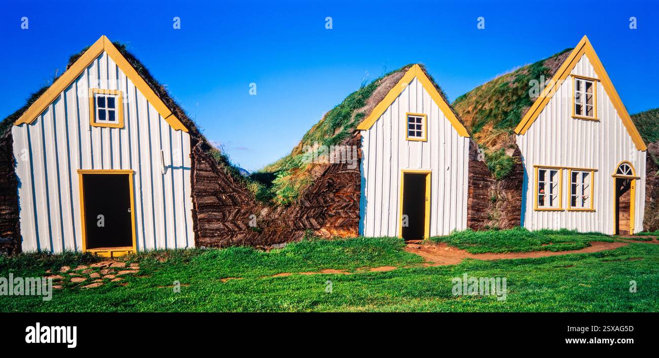 Old turf houses. Glaumbaer, Iceland Stock Photo - Alamy