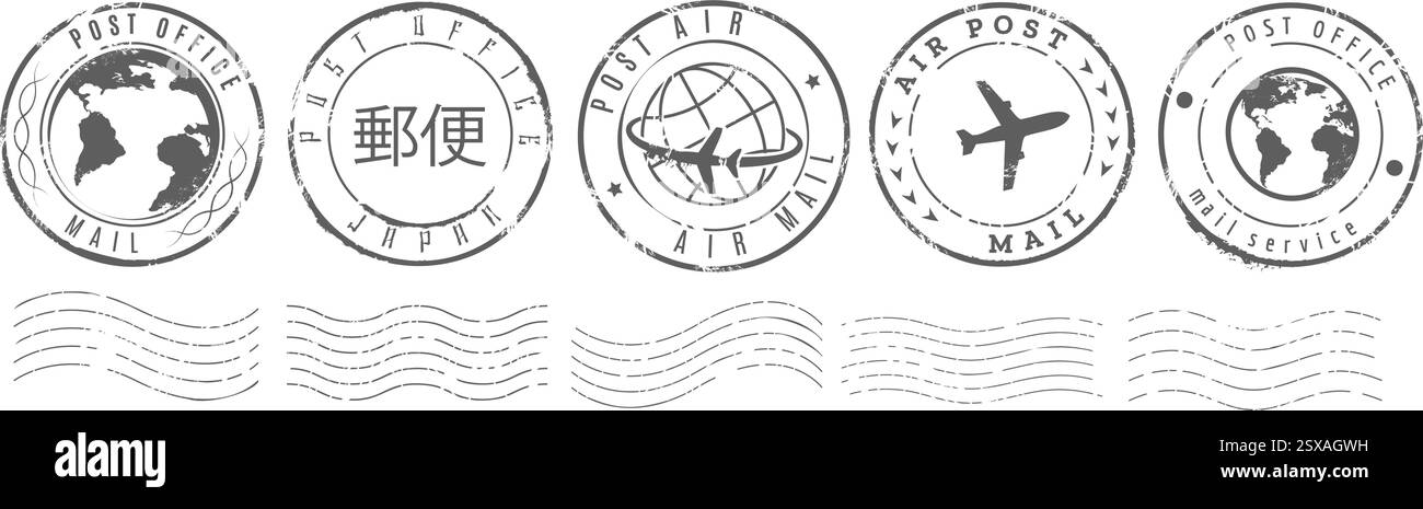 Retro postage stamps Black and White Stock Photos & Images - Alamy