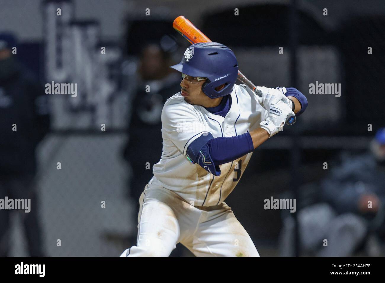 North Florida infielder Mitchell Collins (3) bats during an NCAA ...