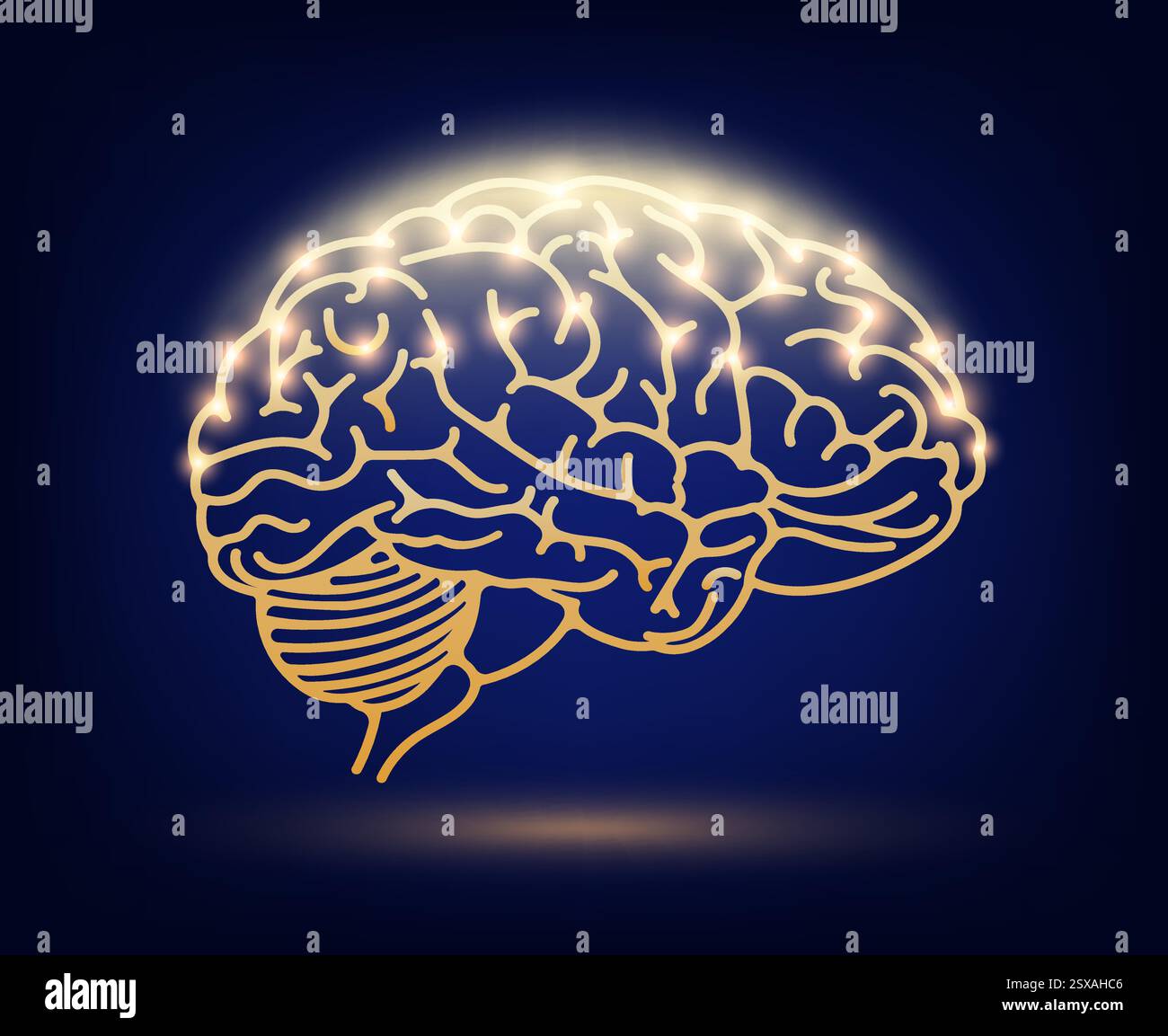 Human brain neon light Stock Vector Images - Alamy