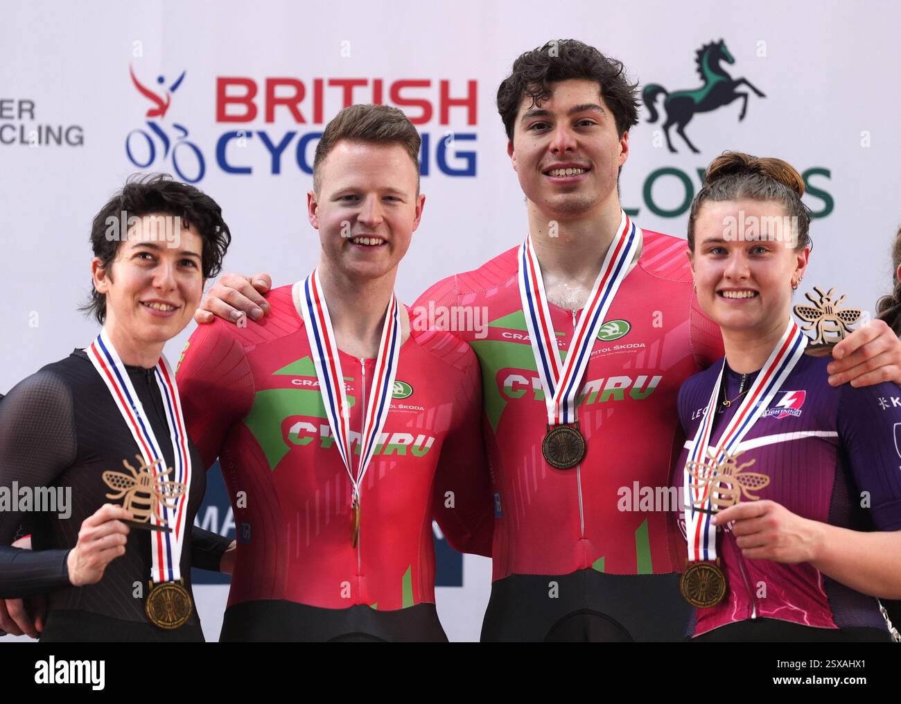 James Bell and Steffan Lloyd, gold, Sophie Unwin (left) and Jenny Holl ...