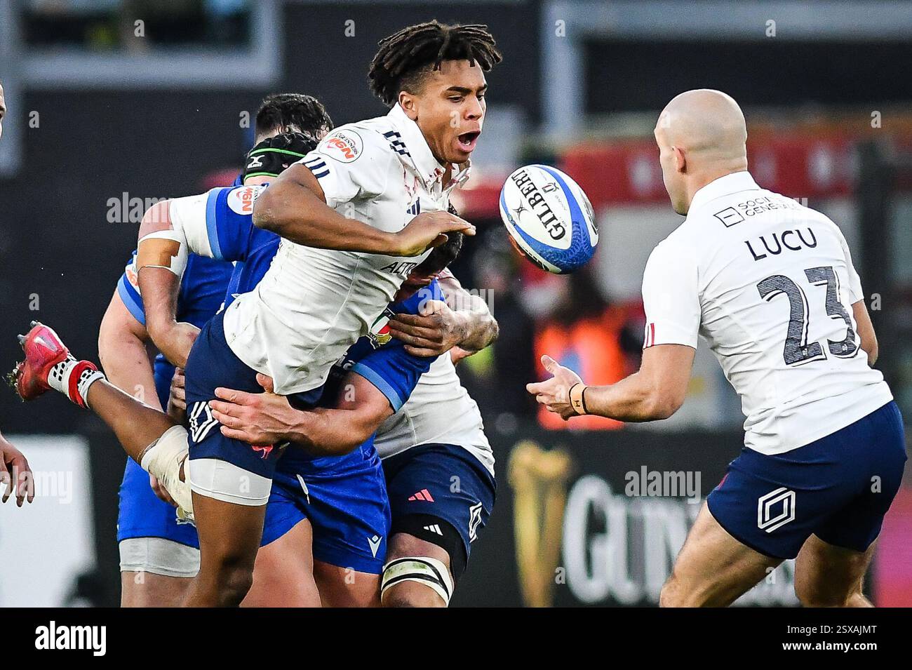 Theo ATTISSOGBE of France and Maxime LUCU of France during the 2025 Six ...