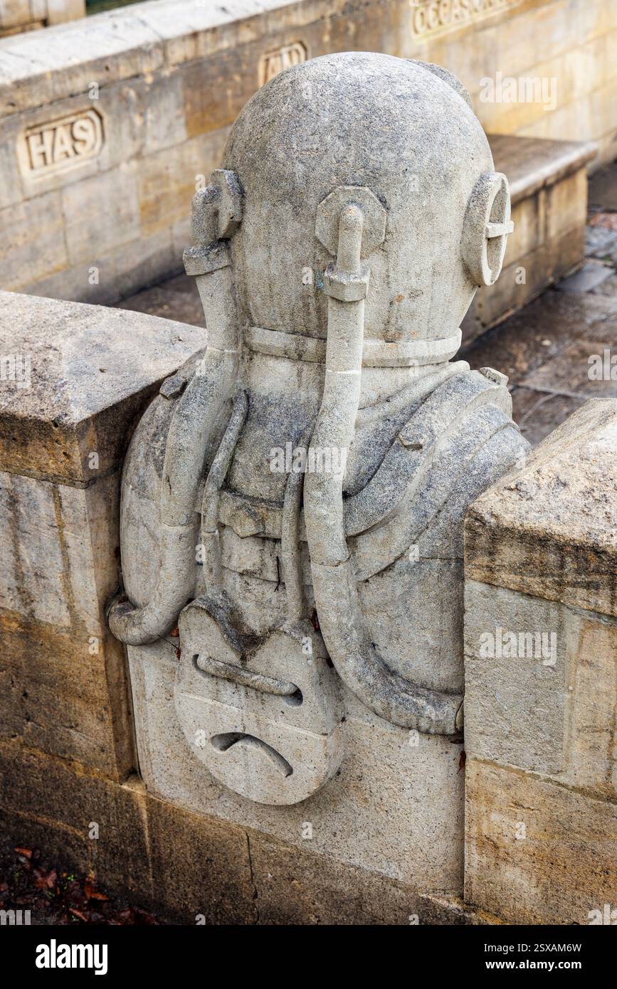 The Portwell Bench featuring Salvador Dali's diver in hard hat ...