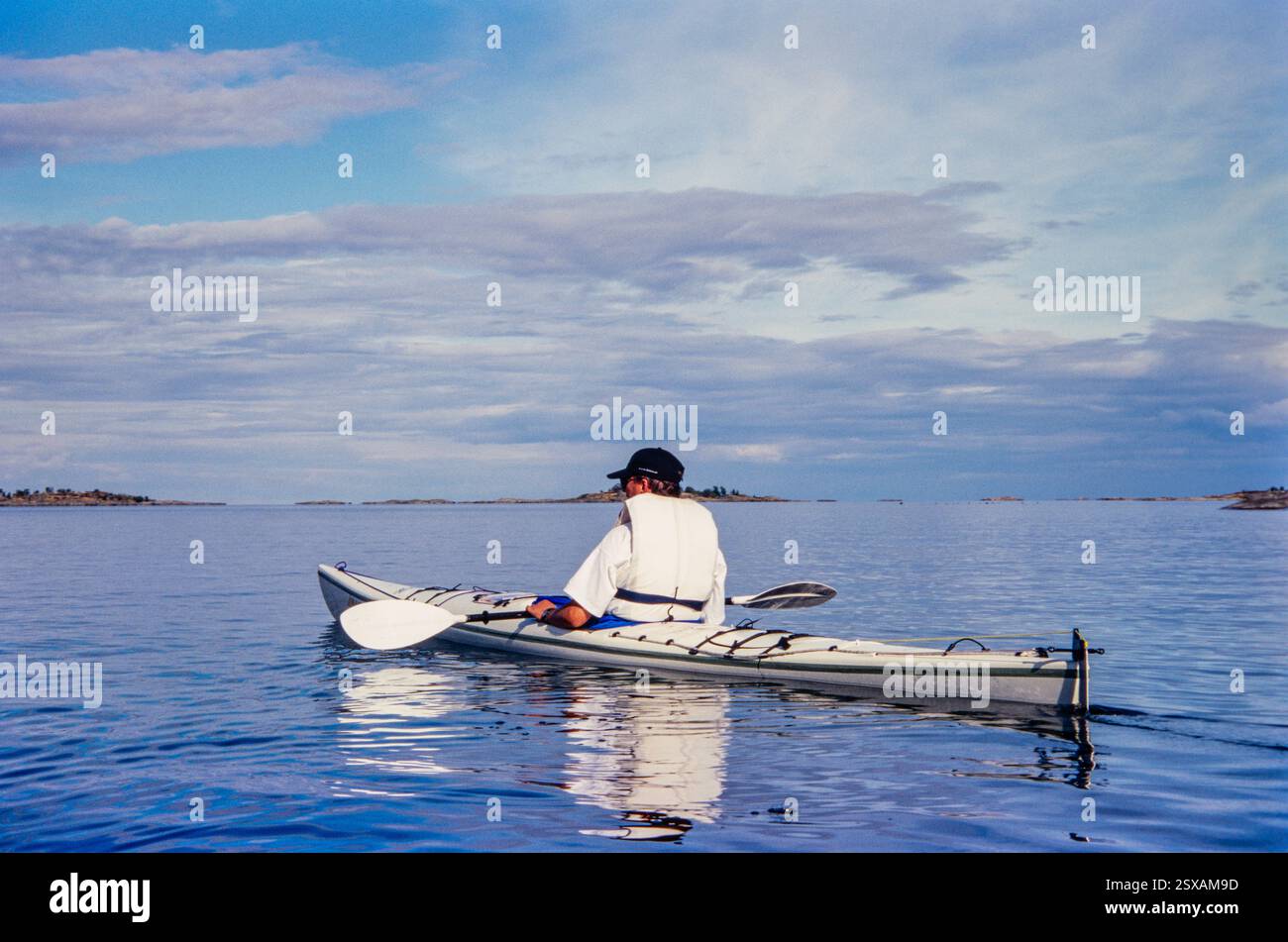 Kayaking on open sea Stock Photo - Alamy
