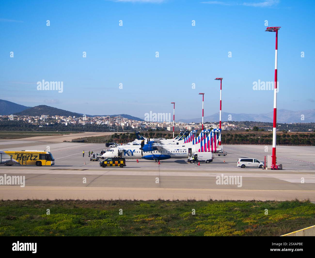 Athens, Greece - January 10, 2025: El Venizelos airport runway with ...