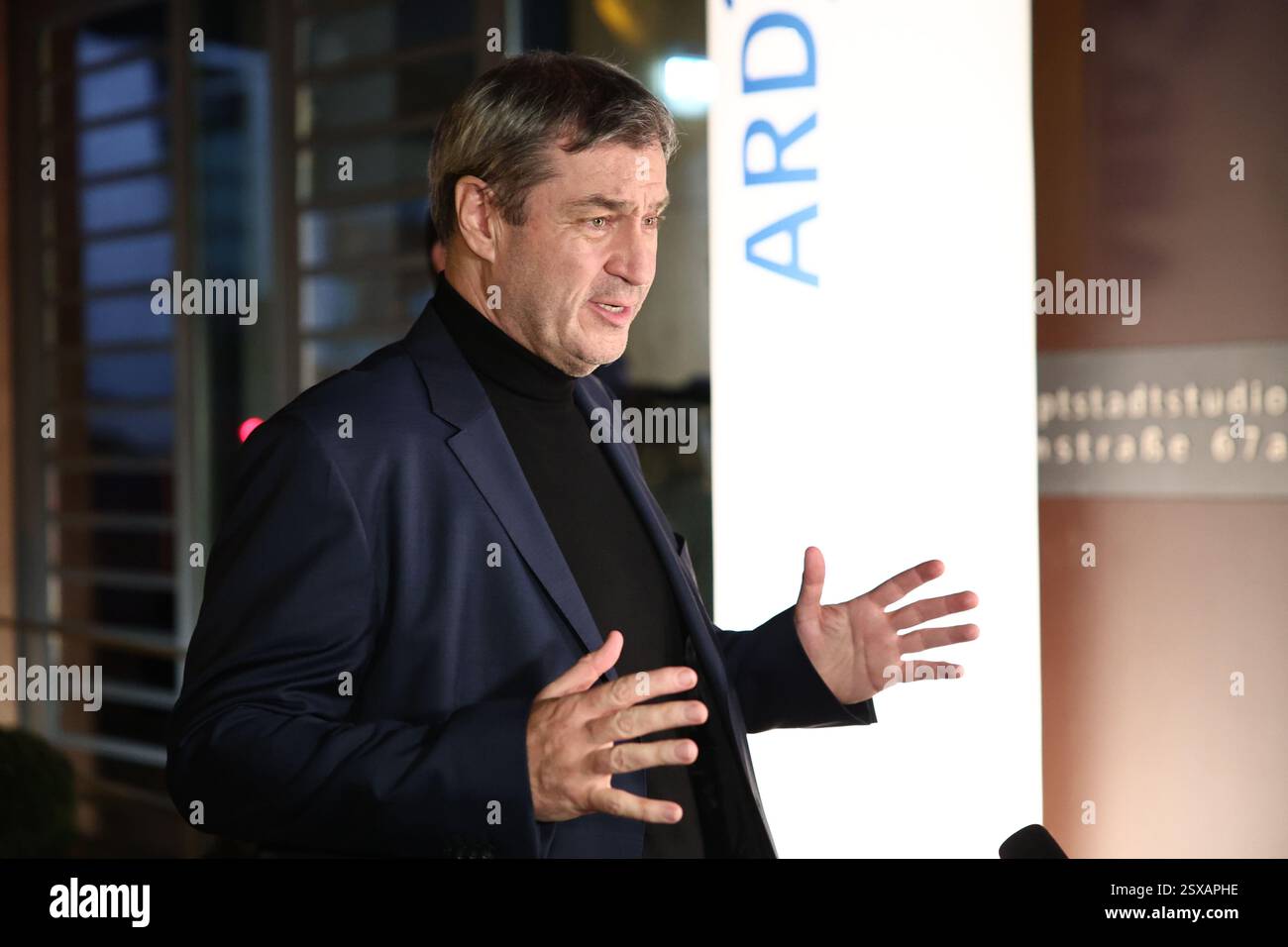 Berlin, Germany. 23rd Feb, 2025. Markus Söder (CSU), Prime Minister of ...