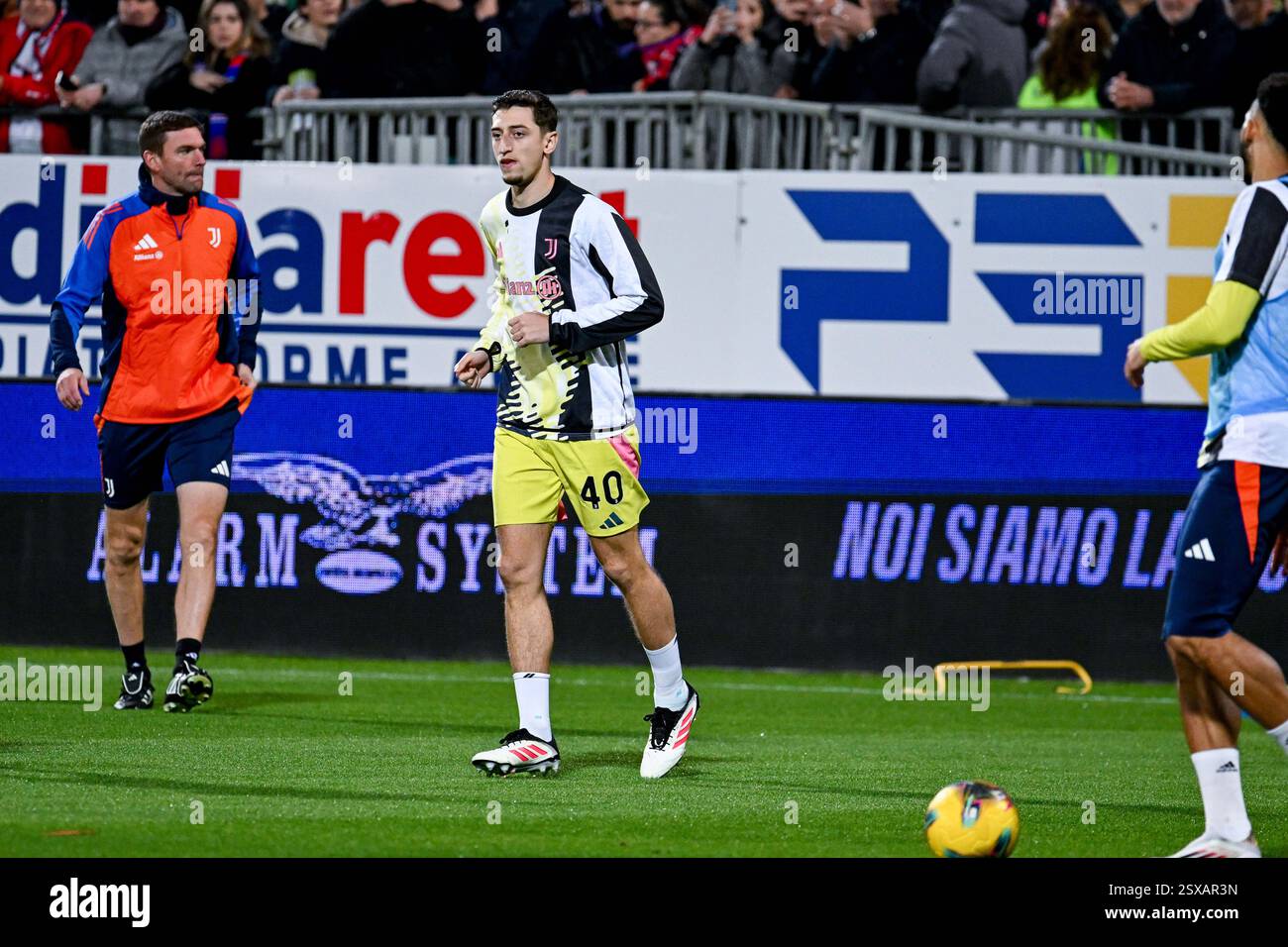 Cagliari, Italia. 23rd Feb, 2025. Juventus's Jonas Rouhi warms-up ...