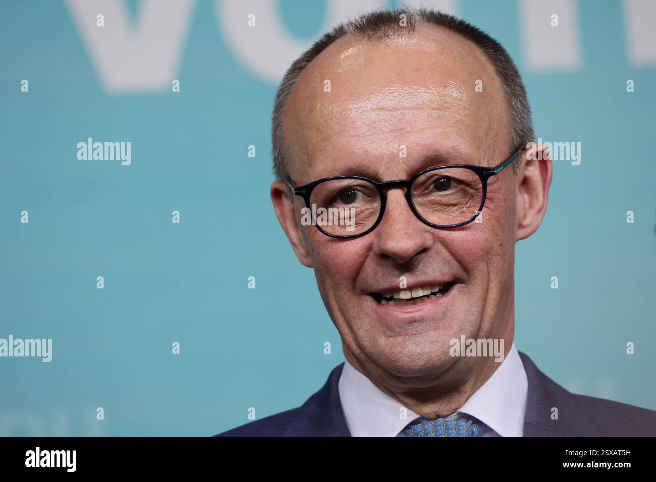 Berlin, Germany. February 23, 2025. Christian Democratic Union (CDU) leader Friedrich Merz ...