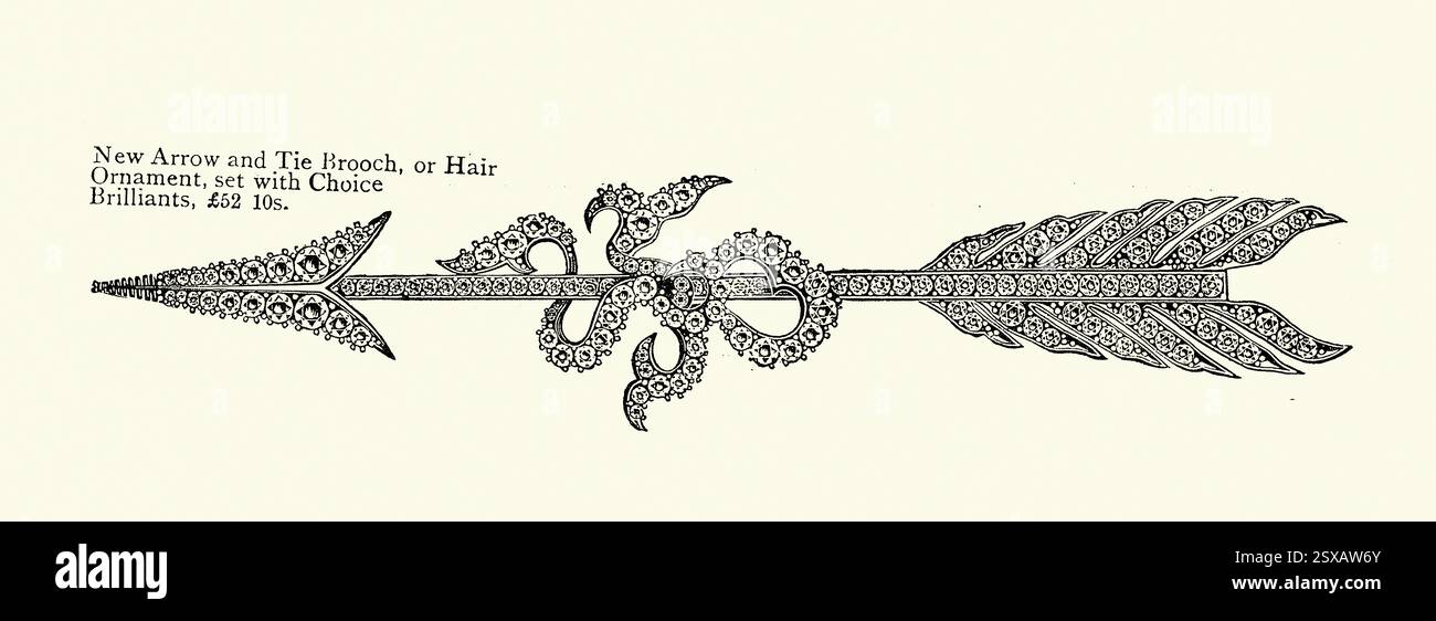 Arrow and tie brooch or hair ornament, Victorian jewellery history ...