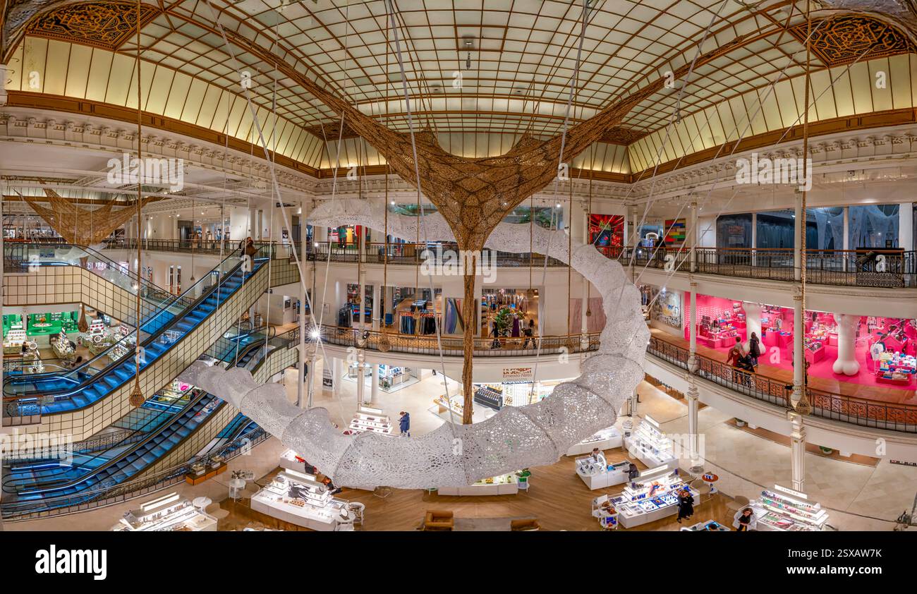 Paris, France - 02 22 2025: Le Bon Marché Rive Gauche. Inside view of ...