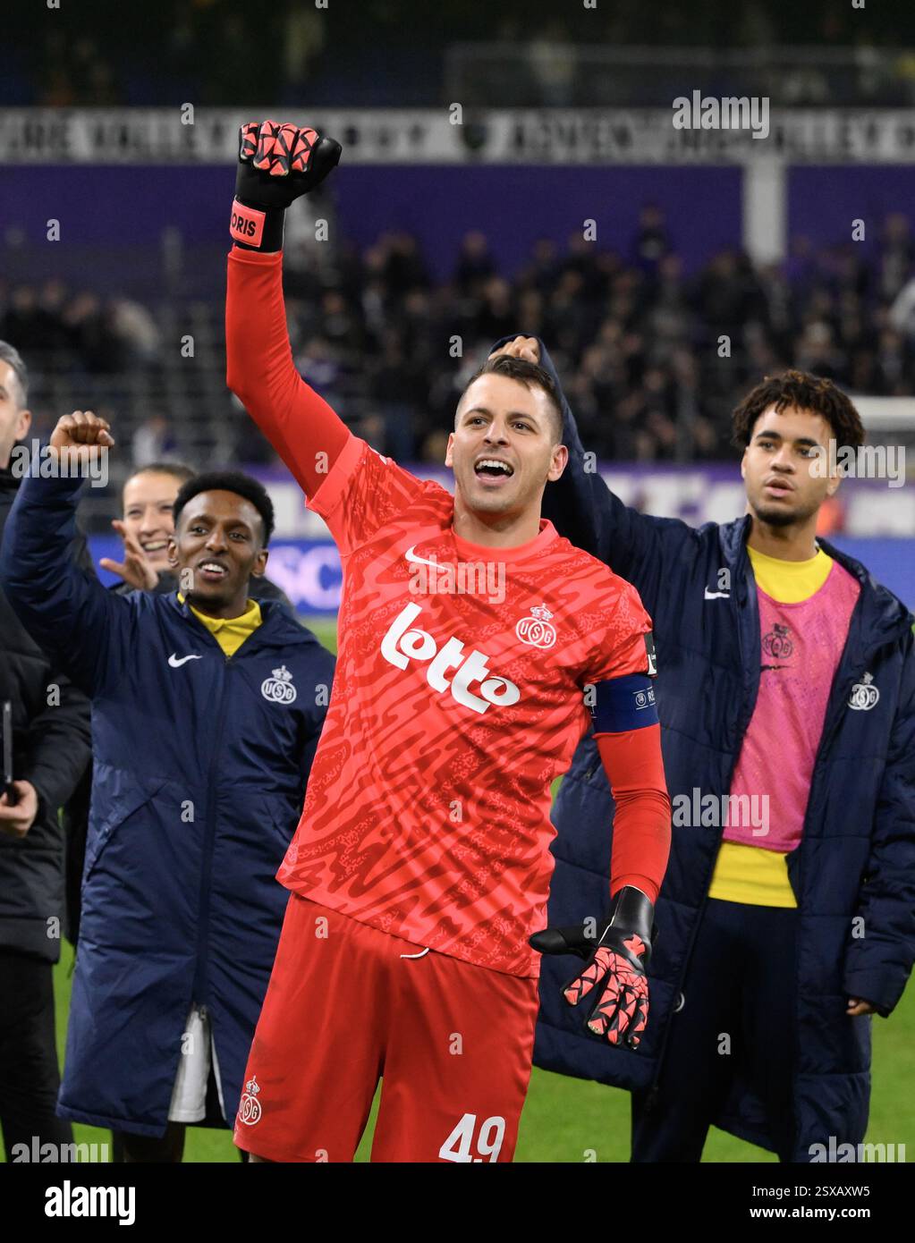 Union's goalkeeper Anthony Moris celebrates after winning 0-2 a soccer ...