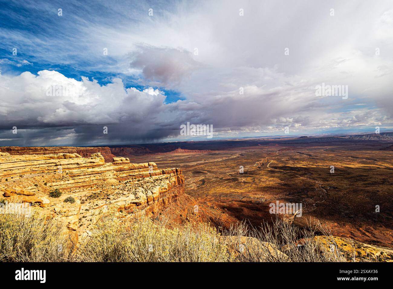 The Moki Dugway on Utah Highway 261 is a steep section of switchbacks going down a Cedar Mesa ...
