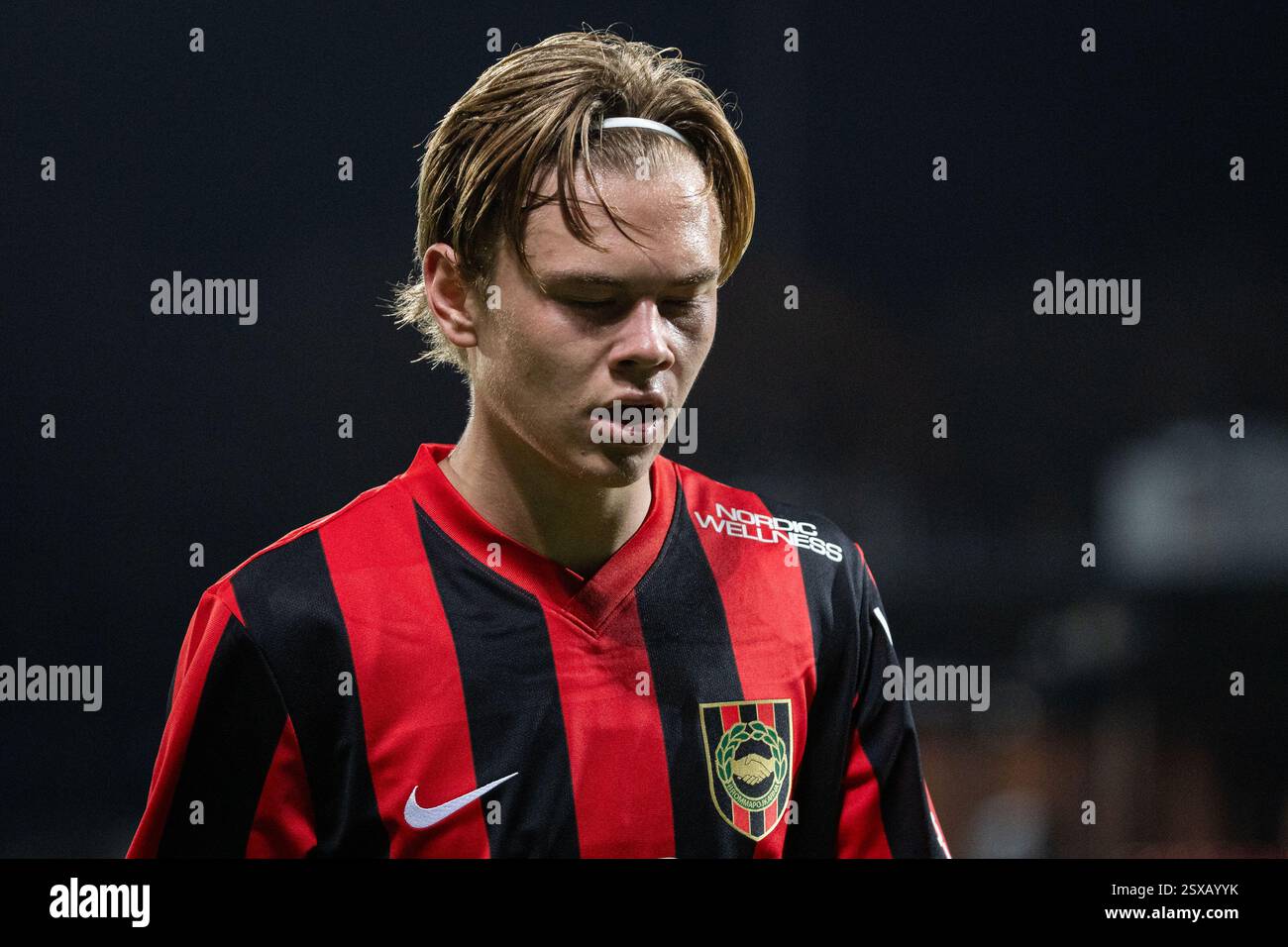 250223 Brommapojkarnas Charlie Nildén deppar under fotbollsmatchen i ...