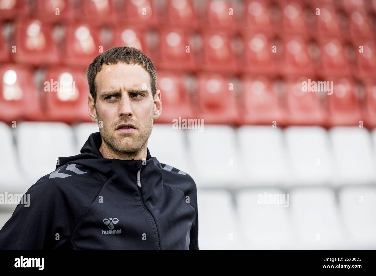 Vejle, Denmark. 23rd, February 2025. Head coach Frederik Birk of ...
